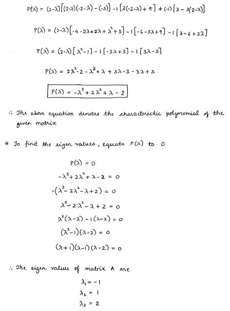 [solved] define a characteristic polynomial eigenvalues and eigenvectors course hero