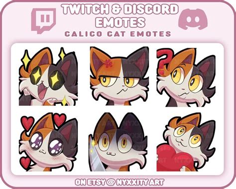 Cat Twitch Emote Bundle Set 1 Cute Kawaii Twitch Emote For Streamer