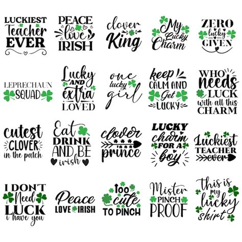 Paquete de diseños de camisetas del día de san patricio Vector Premium