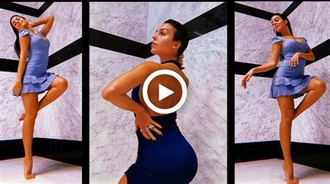 Video Georgina Rodriguez In Blue Dress Beautiful