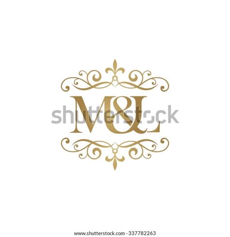 Ml Initial Logo Ornament Ampersand Monogram Stock Vector Royalty Free