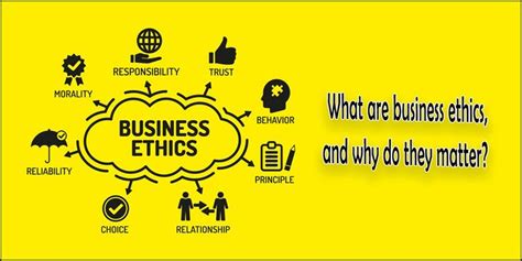 The Words Business Ethics And What Do They Matter On A Yellow Background