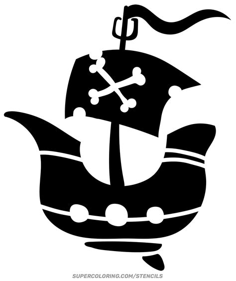 Pirate Ship Stencil Free Printable Papercraft Templates