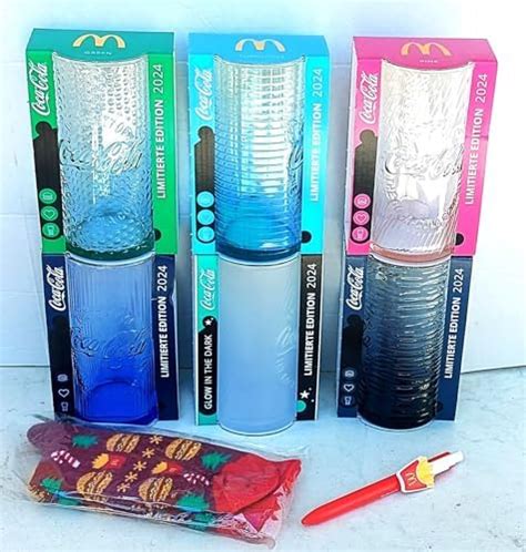 Generisch 6er Set McDonalds Gläser 2024 Coca C o l a Deutschland Crew