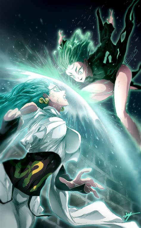 Two Anime Characters Are In The Air With Their Arms Around Each Other