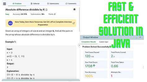 Absolute Difference Divisible By K Gfg Practice Potd Solution Gfg