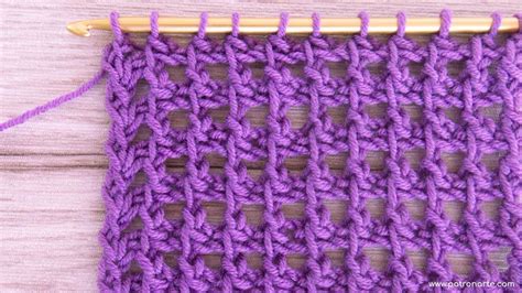 Patrón Punto Tunecino Calado Ligero de Crochet Tunecino Paso a Paso