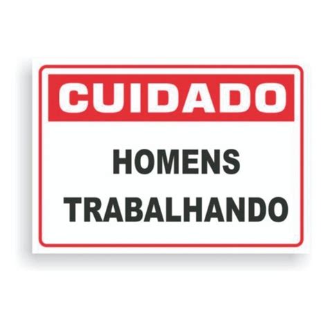 Placa De Sinalização Cuidado Homens Trabalhando 30x20 Shopee Brasil