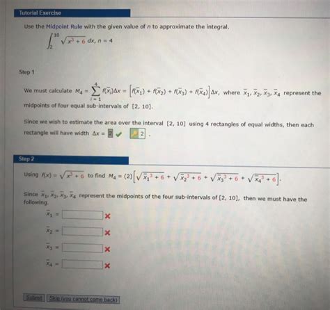 solved tutorial exercise use the midpoint rule with the