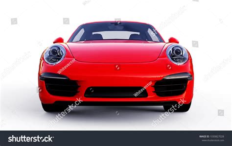 Red Porsche 911 Three Dimensional Raster Illustration Stock