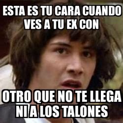 Meme Keanu Reeves ESTA ES TU CARA CUANDO VES A TU EX CON OTRO QUE NO