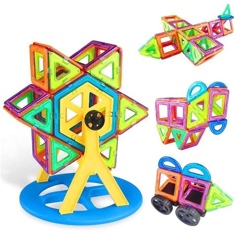Lot de 84 Jeu de Blocs de Construction magnétiques Jouets magnétiques