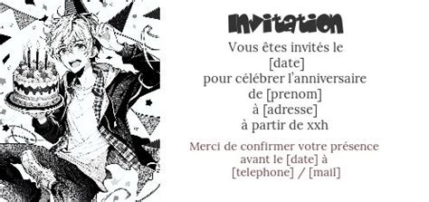 Carte Invitation Anniversaire Manga Gateau Garcon Gratuit Imprimer