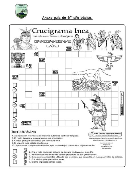 Crucigrama Inca Ficha Interactiva Crucigramas Aula De Historia The