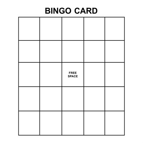 Blank Bingo Card Printable Pdf