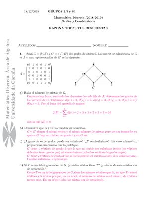 Problemas Resueltos De Grafos GRAFOS La Matriz De Adyacencia Del
