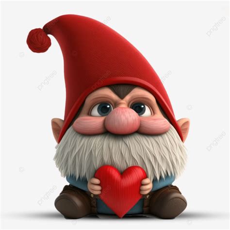 Valentines Day Gnome With Pink Hearts Valentines Day Gnome Valentines