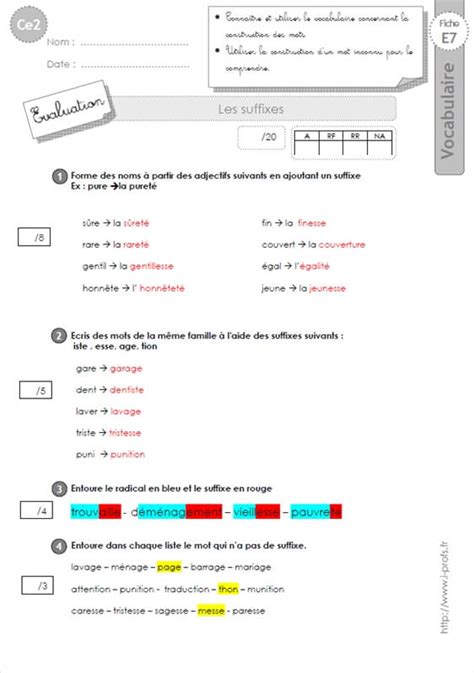 Ce2 Suffixes Evaluation