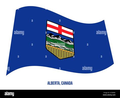Alberta Flag Waving Vector Illustration On White Background Provinces