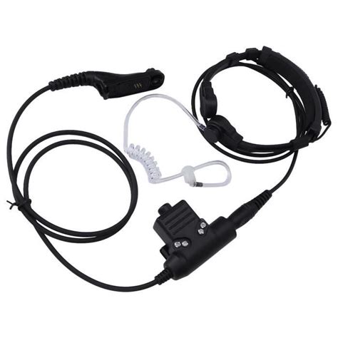 HURRISE Oreillette de micro gorge avec U94 PTT Écouteur micro de gorge