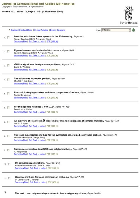 pdf the matrix and polynomial approaches to lanczos type algorithms claude brezinski