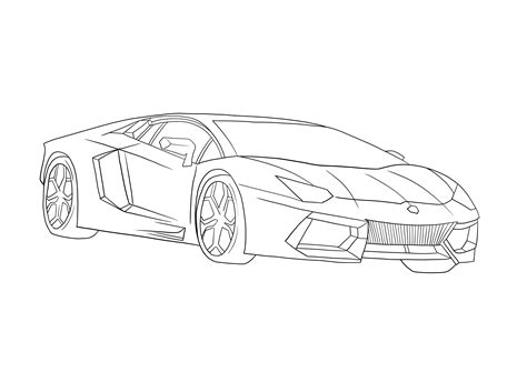 Lamborghini Aventador Kleurplaat Futuristischer Sportwagen Ausmalbild