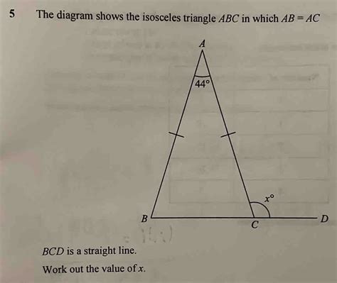Solved 5 The Diagram Shows The Isosceles Triangle ABC In Which AB AC