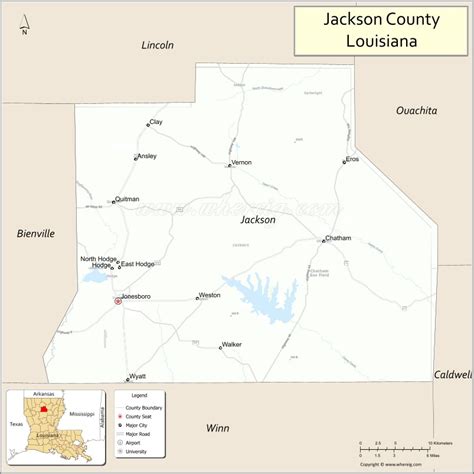 Jackson Parish Map Louisiana Where Is Located Cities Population