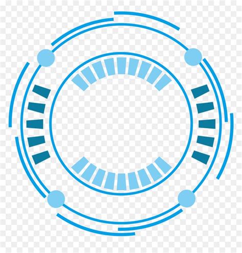 Tech Border Blue Futuristic Round Frame Png And Psd Transparent