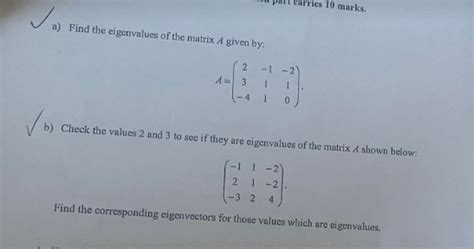 [solved] a find the eigenvalues of the matrix a gi