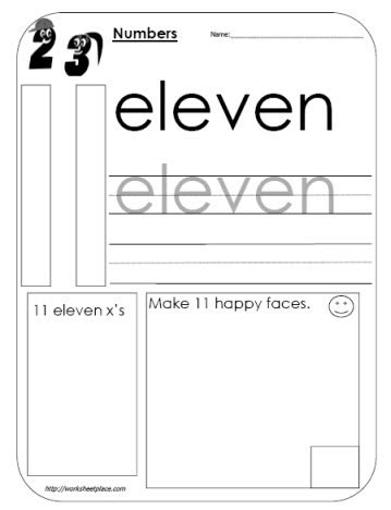 Printable Number 11 Worksheet Preschool Prntbl