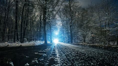 Wallpaper Sunlight Forest Fantasy Art Night Snow Winter Ice
