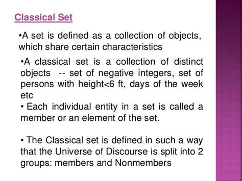 classical sets and fuzzy sets