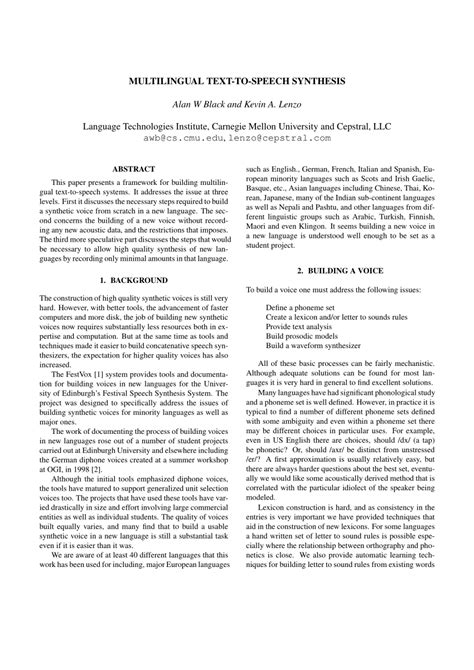 pdf multilingual text to speech synthesis