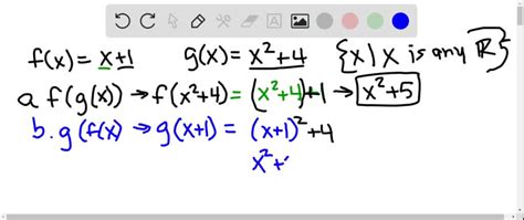 solved in problems 23 38 for the given functions f and g find a f ∘g b g ∘f c f ∘f d