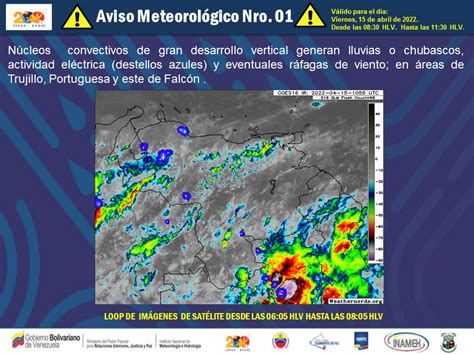INAMEH on Twitter 15Abr INAMEHInforma Aviso Meteorológico Nro 01