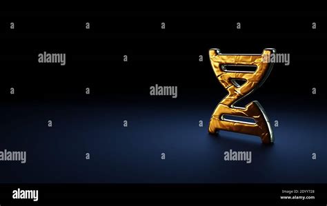 D Rendering Symbol Of Deoxyribonucleic Acid Model Wrapped In Gold