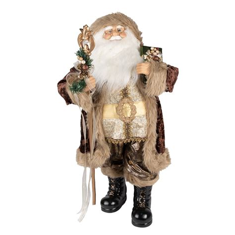 50763 Beeld Kerstman 82 Cm Bruin Kunststof Kerstfiguren
