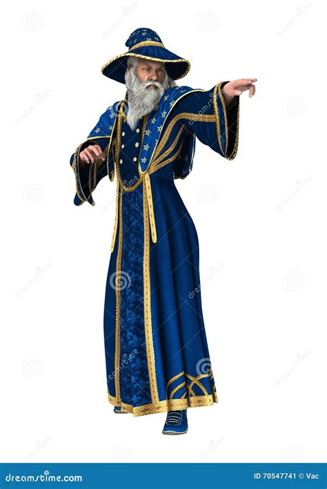 3D Illustration Fantasy Wizard On White Stock Illustration