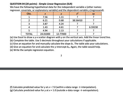 Practice Worksheet Linear Regression Answers