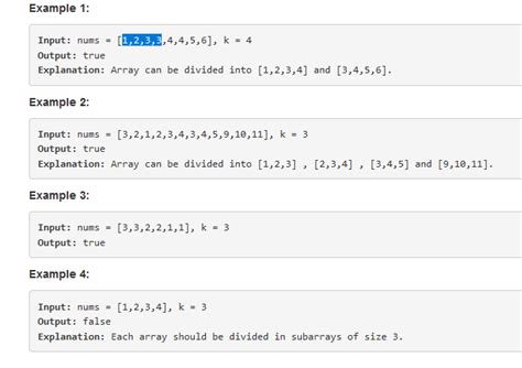 java determine if an array of numbers can divided into a set of k consecutive numbers stack