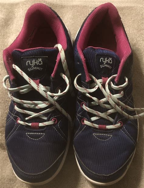 Ryka Summit Trail Sneakers Women S Size M Blue Pink Nice Ebay