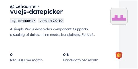 Icehaunter Vuejs Datepicker Cdn By Jsdelivr A Cdn For Npm And Github
