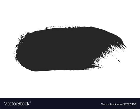 Black Paint Brush Strokes Set Isolated On White Vector Image