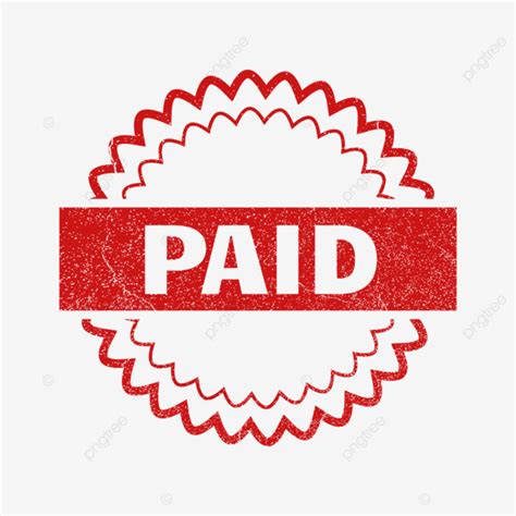 Red Paid Rubber Seal Stamp Impression Transparent Clip Art Psd Red