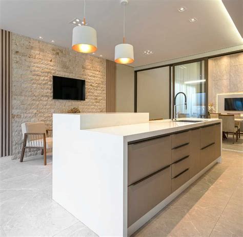 Espaço gourmet contemporâneo decor neutro e natural Decor Salteado