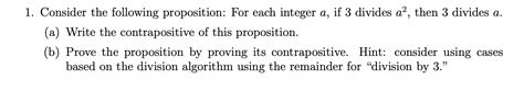 solved 1 consider the following proposition for each