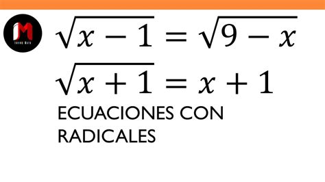Ecuaciones Con Radicales Ejercicios 1 6 YouTube
