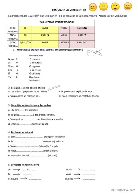 Conjuguer Les Verbes Du Premier Grou English ESL Worksheets Pdf Doc