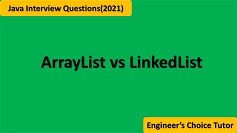 ArrayList Vs LinkedList Java Interview Questions 2021 YouTube